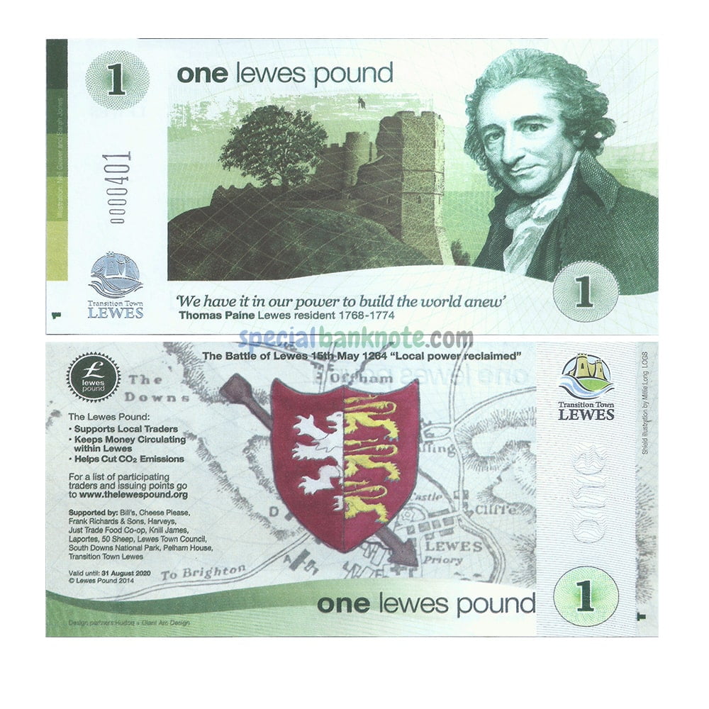 England 1 Lewes Pound Polymer Banknote, 2014, UNC – Special Minds Store
